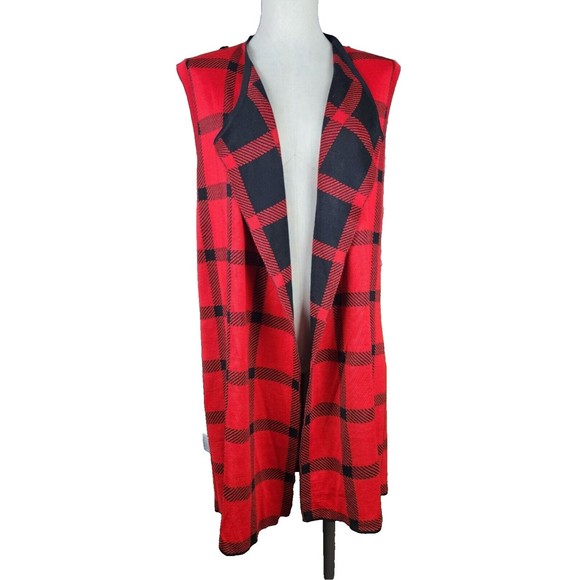Belldini | Sweaters | Belldini Black And Red Buffalo Plaid Knit ...